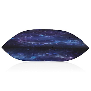 EKOBLA Throw Pillow Cover Starry Sky Galaxy Space Night Time Universe Stars Nebula Black Blue Abstract Decor Lumbar Pillow Case Cushion for Sofa Couch Bed Standard Queen Size 20x30 Inch