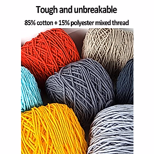 8ply Strands tufting Yarn for tufting Gun Rugs,100m Crocheting Fancy Chunky Cotton ployester Mixed Knitting Yarn,100g Multiple Color Knitting Thread Poke Embroidery Yarn,6 Rolls Set,Customized Color