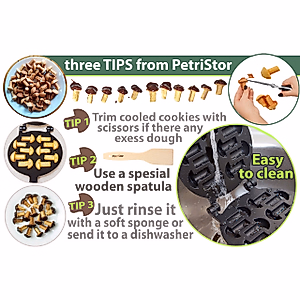 Non-stick Coating Cookie Mold Walnut Mushroom Assorted Tasty Homemade Cookies Baking Tools & Accessories Cookie Presses Bakeware (10 Mushrooms)