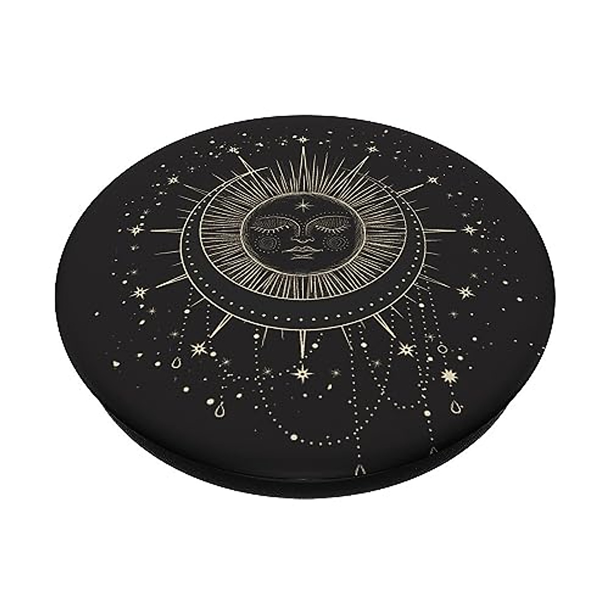 Moon Sun Stars Astrology Black PopSockets Standard PopGrip
