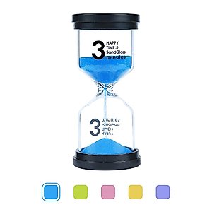 Veoley 3 Minutes Sand Timer Hourglass Sandglass Sand Clock for Games Classes Toothbrushing Workout - Blue