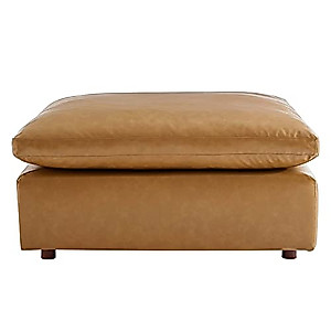 Modway Commix Modular Sofa, Reclining Sectional, Tan Vegan Leather