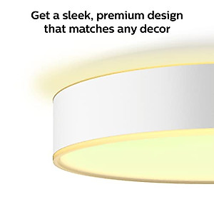 Philips Hue Enrave Large White Ambiance Smart Ceiling Lamp, Bluetooth and Zigbee Compatible (Hue Hub Optional), White