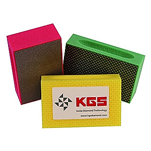 KGS PRO-PAD Diamond Hand Polishing pads (3 Pack, Combination set (grit 60, 200, 400))