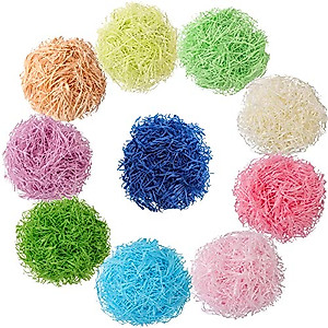 Multicolor Easter Bsket Grass, 10 Colors Paper Shred Easter Grass Recyclable Paper Grass for Easter Gift Basket Boxes Filler Easter Party Decoration Supplies
