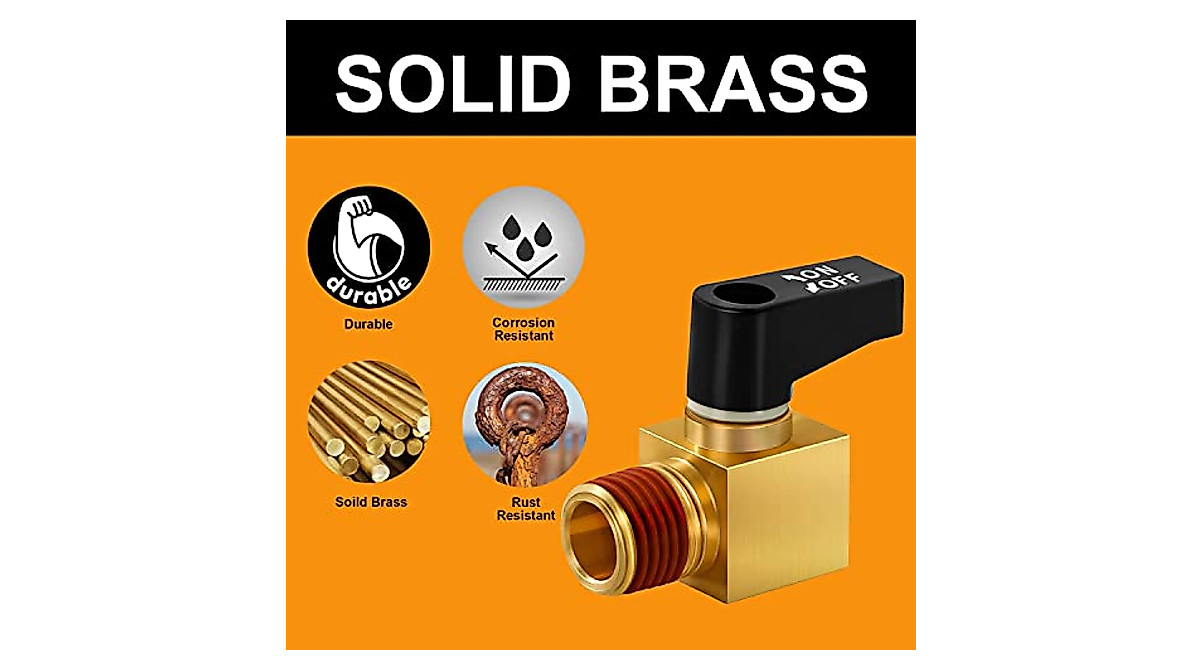 SUNROAD 5-Pack Brass Mini Ball Drain Valve - Reliable 1/4 Inch NPT Air ...