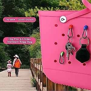 6pcs Key Holder for Bogg Bag, Carabiner Key Holder Carabiners Clips Charm Accessories for Bogg Bag to Hang Items (6 Colors)