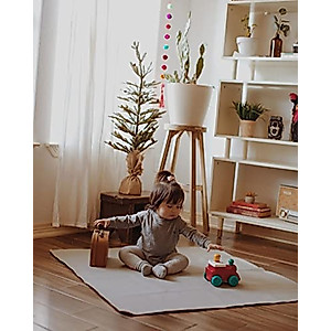 Vegan Leather High Chair Mat by Lark Baby Goods (40 x 40 in) - Waterproof Wipeable Splat Mat for Under High Chair - Baby High Chair Floor Mat for Splash and Spill Protection - Grey