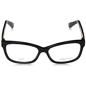 Jimmy Choo Plastic Rectangular Eyeglasses 53 029A Shiny Black