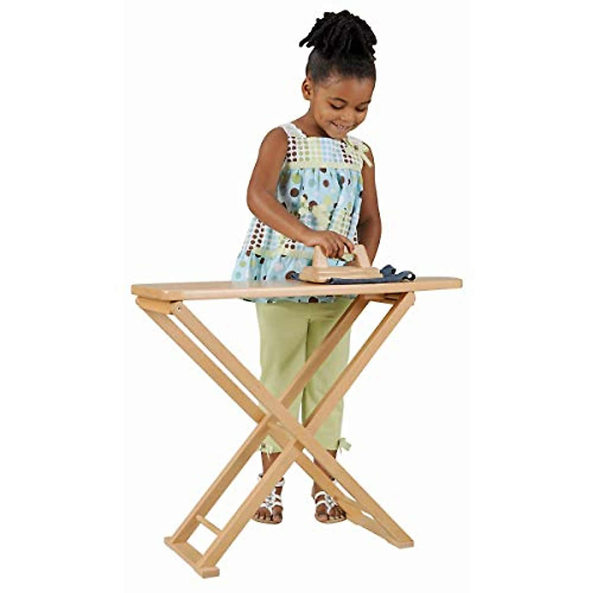 Kaplan Early Learning 22" H Wooden Ironing Board with Wooden Iron for Dramatic Play