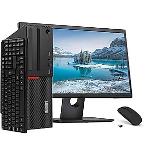 Lenovo M700 SFF Computer Desktop PC, Intel Core i5 6500 Processor, 8GB Ram, 128GB M.2 SSD, 500GB Hard Drive, Wireless Keyboard & Mouse, 19" FHD Monitor, WiFi | Bluetooth, Win 10 Pro (Renewed)