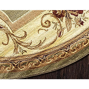 Unique Loom Versailles Collection Area Rug - Henry (3' 1" Round Green/Cream)