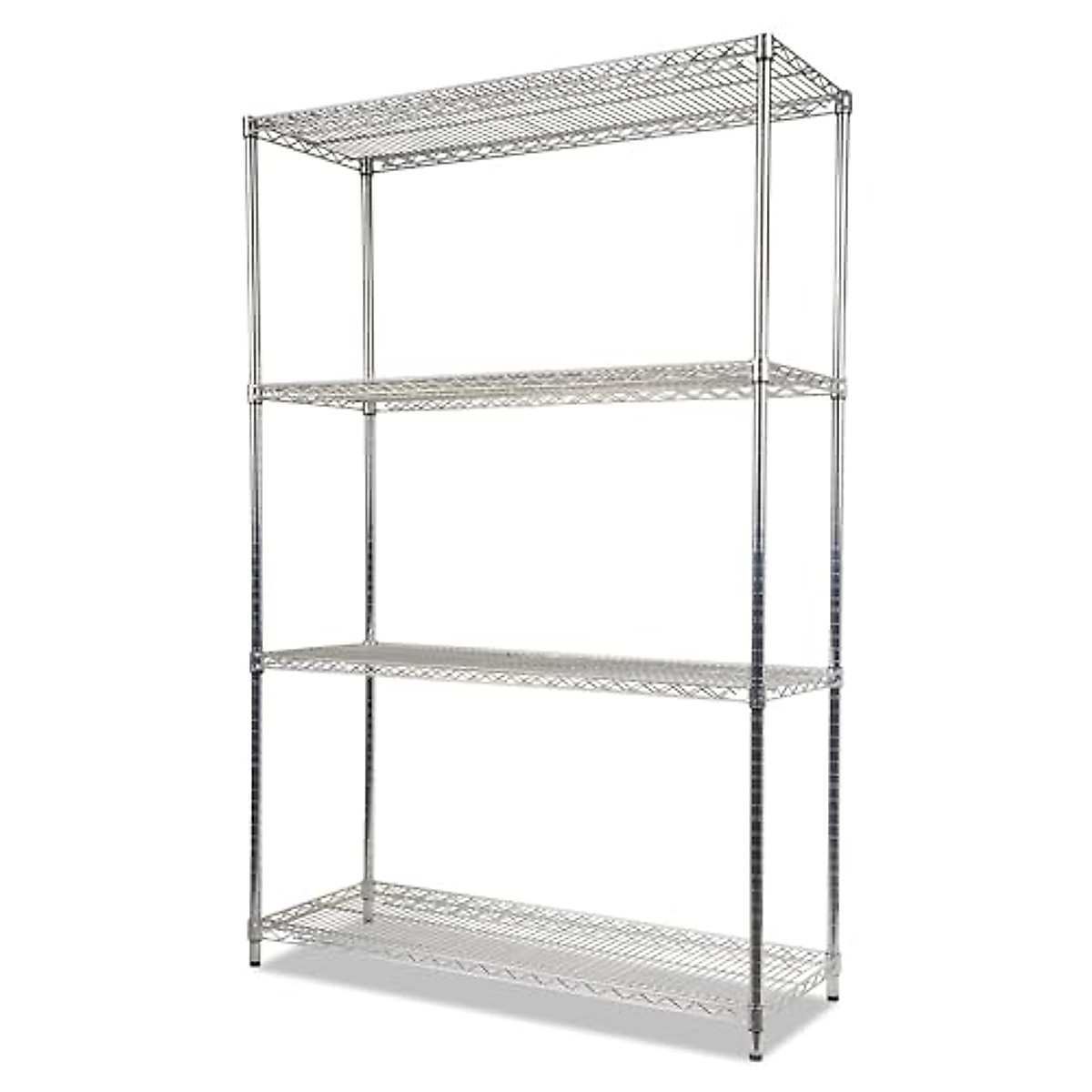 Alera ALESW504818SR NSF Certified Industrial 4-Shelf 48 in. x 18 in. x 72 in. Wire Shelving Kit - Silver