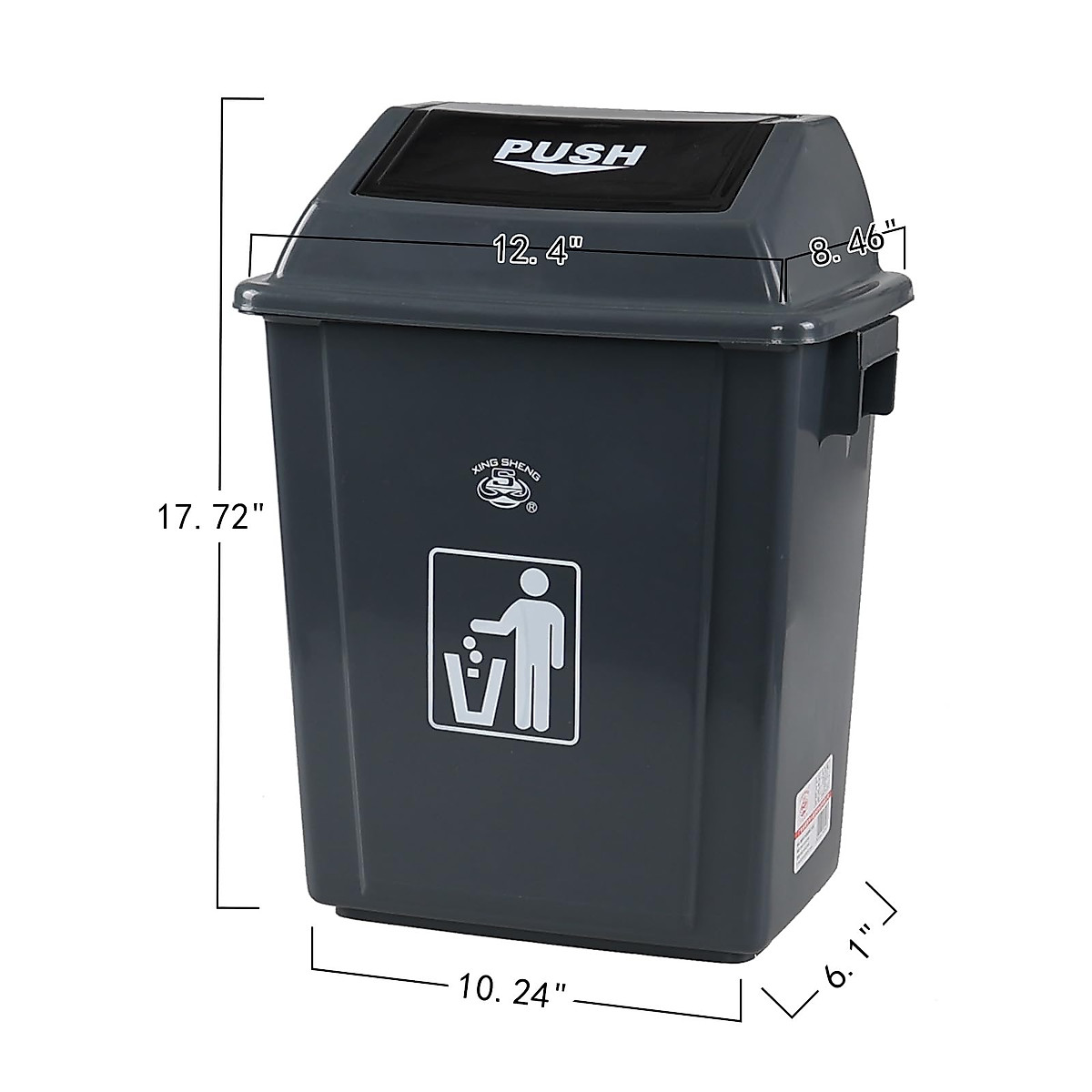 Esdiplot 4 Packs 5 Gallon Plastic Trash Can with Swing Lid, Garbage Bin Waste Basket for Home and Office