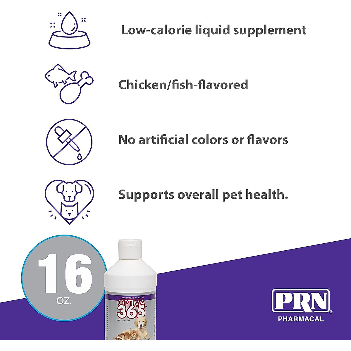 PRN Pharmacal OPTIMA 365 - Essential Fatty Acids Nutritional Supplement for Cats & Dogs - With Omega-3, Omega-6, Omega-9, & Other Vitamins & Minerals to Support Overall Pet Health - 16 Fl Oz
