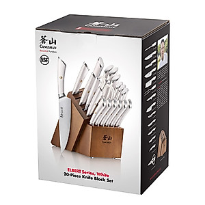 Cangshan ELBERT Series German Steel Forged Knife Block Sets (20-Piece, White)