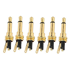 ASHATA Headphone Jack, 100Pcs 3.5mm Mono Headphone Jack, 2-Pole Audio Cable Jack DIY AUX Adapter Replacement, for Radios, Headsets, Scanners