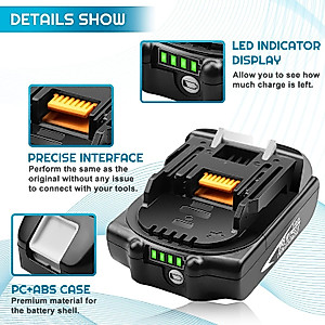 2PACK 3000mAh BL1860B Replacement Battery and Charger for Makita 18V Battery Lithium-ion Compatible with Makita 18 Volt Battery BL1860 BL1850 BL1850B BL1840 BL1840B BL1830 BL1830B BL1815 Dual Charger