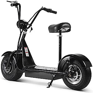 MotoTec Fatboy Electric Scooter 48v 800w -Fat Tire & Big Wheel-Scooter with Seat-Top Speed ​​22MPH-Max Range 15 Miles
