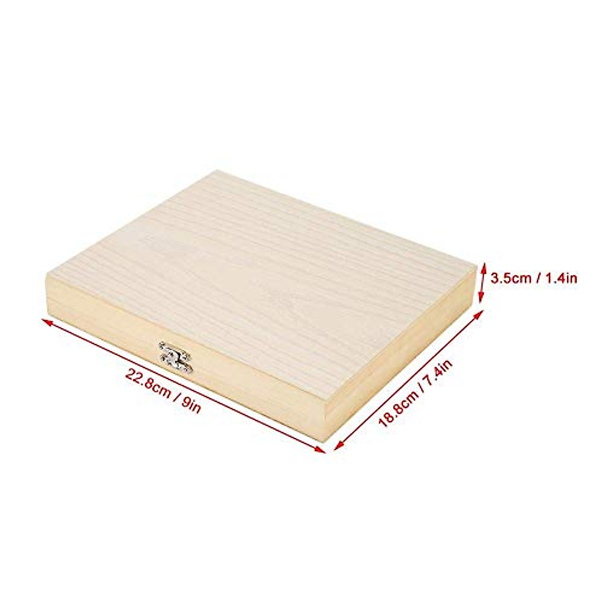Wooden Box with Lock Storage Glass Slide Storage for Lab Glass Prepared Microscope Slides Storing Tool 22.8x18.8x3.5cm / 9x7.4x1.4in for Educational Use
