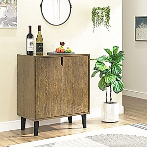 Panana 2 Door Kitchen Buffet Storage Cabinet Accent Console Table for Kitchen Dining Living Room Hallway Office (Walnut)