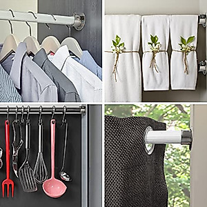 Cosweet 6 Packs Stainless Steel Closet Pole Sockets- Closet Rod End Supports, Flange Set Rod Holder with Screws for Easy Installation&Quick Removal (U Shaped)