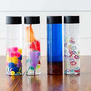 MAHIONG 18 PCS 17 Oz Bulk Empty Sensory Bottles, Plastic Juice Bottles with Caps, Reusable Clear Drink Containers, PET Water Bottles for Juice Milk Homemade Beverages