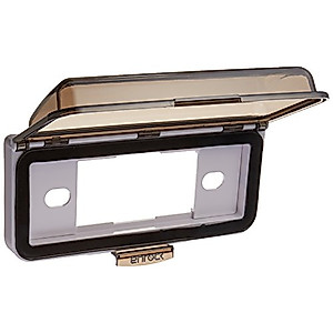 Enrock Marine Audio Dash Kit Protector for Boat/Yacht/Off Road Single Din Radio Stereo Receivers - Weather Shield Aqua Marine Cover-Up - UV-Resistant - Spring Loaded Tinted Flip Top Door, White