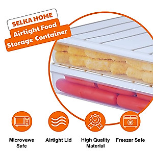 Selka Home - Airtight Food Storage Containers with Lids, Refrigerator Organizers and Storage, Nora 2 Piece - Large Size 76 Oz (2,25 Liter), Ecru