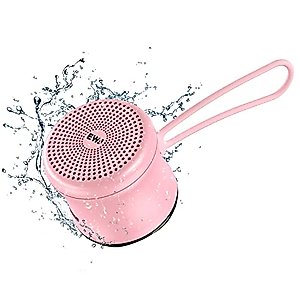 EWA A119 Mini Bluetooth Speaker with Lanyard, Small Speaker with Bass Radiator, IPX7 Waterproof, Tiny but Powerful, Cute Metal Wireless Portable Speaker (Rose-Gold)