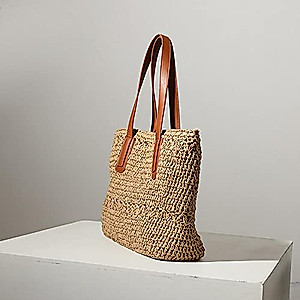 ZLKJMY Straw Cross-bodyBag Shoulder Bag,Woven Bag Female Straw Woven Bag one-Shoulder Portable Large-Capacity Rattan Bag Holiday Beach Bag (Color : 2)