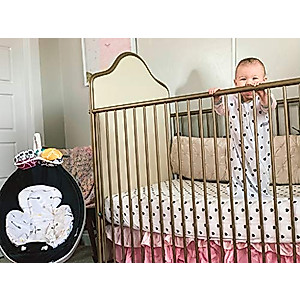 BaeBae Goods Crib Sheets for Baby Boys and Girls, 4 Pack, Soft and Breathable Jersey Knit Fitted Sheet Set, Cute Gender Neutral Nursery Mattress Bedding, Universal Fit (Gold Dots)