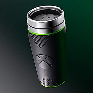 Paladone PP5688XB Xbox Insulated Travel Mug - Reusable 450ml Commuter Cup with Silicone Sleeve, Black