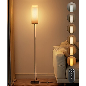bedee Floor Lamp for Living Room - Modern Standing Lamps 6 Color Temperature 20W with Remote Control Dimmable Lighting for Living Room, Bedroom, Kids Room, Office and Home Decor