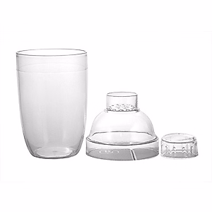 3-Piece Plastic Mixing Shakers - Clear - 6 Ounce