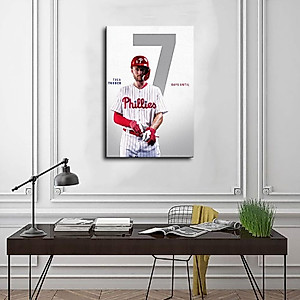 Trea Turner Baseball Poster4 Canvas Art Posters Home Fine Decorations Unframe:24x36inch(60x90cm)