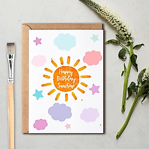 Happy Birthday Sunshine Letterpress Card - Sunny Greeting Card - Funny Card - Cute Sun Card - Funny Sun Card - Meaningful Gift Card