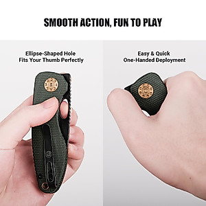 Vosteed Pocket Knife Folding Knife: 2.93" EDC Knife for Men Small Pocket Knives for Men Women Gifts Sharp Cool Pocket Knife with Clip Sandvik 14C28N Blade Micarta Handle Fathers Day Dad Gifts - Acorn