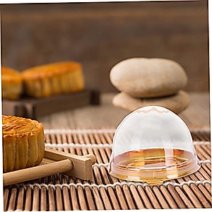 OATIPHO Chocolate Muffins 50 Sets Box Baking Box Dessert Containers Plastic Cake Stand Mini Cookies Moon Cake Package Cake Box Crafted Pastry Boxes Puff Boxes Mini Cake Dome Golden