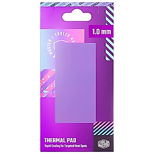 Cooler Master Thermal Pad 1.0 mm High Performance Thermal Pad, Conductivity W/m.k= 13.3m, Nano Elements Rapid Cooling, Double-Sided Adhesive for Electronics and Devices (TPX-NOPP-9010-R1)