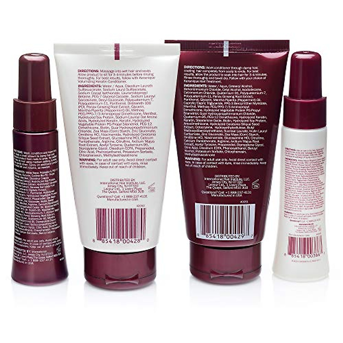 Volumizing Hair Growth System by Keranique includes Keratin Shampoo, Conditioner, Follicle Boosting Hair Growth Serum and Instant Volume Lift and Repair Treatment Spray Paraben Sulfate Free