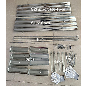 VVoodeinck 2pcs 8x4x1FT Galvanized Raised Garden Bed，Planter Raised Beds,Outdoor Garden Boxes,Large Metal Raised Planter Box for Vegetables Flowers Herb，Large Metal Planter Box Steel Kit