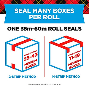 3M Scotch Heavy Duty Shipping Packaging Tape – 1.88 in x 54.6 yds, Clear – 4 Rolls with 2 Dispensers – Strong Seal for All Box Types
