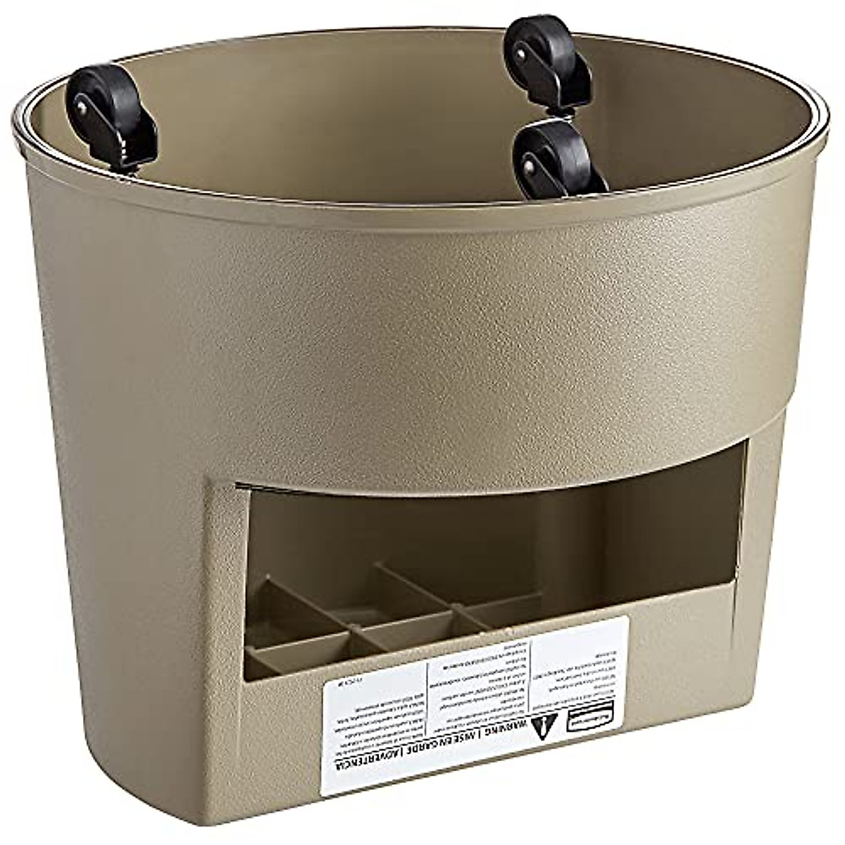 Rubbermaid Commercial Products Mobile Heavy Duty Plastic Step Stool, 16-Inch, Beige, 350-Pound Capacity, Nonslip, Sturdy to Support Adults and Kids, with Wheels for Easy Glide, Indoor/Outdoor