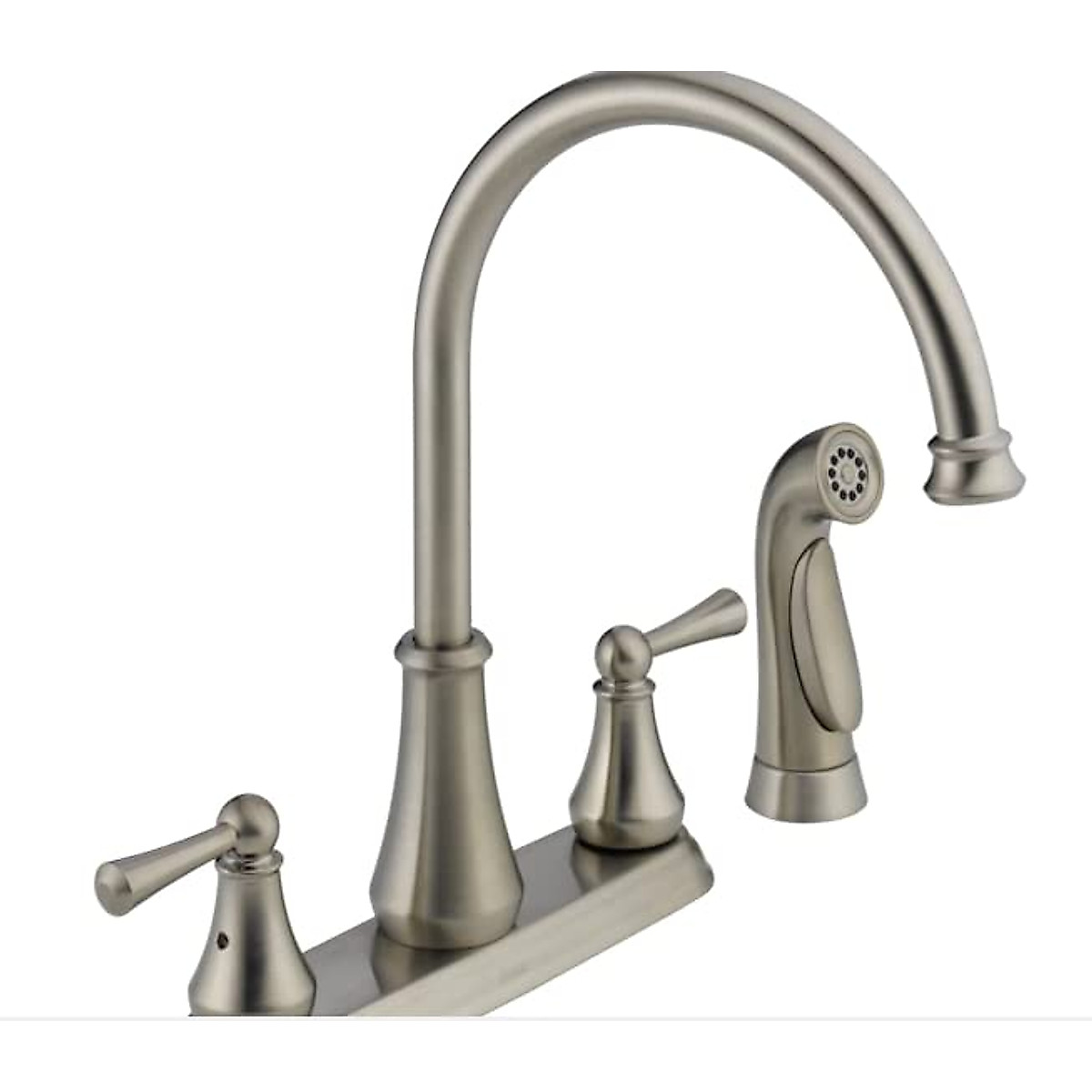 Delta Faucet 21902LF-SS Lewiston Two Handle Kitchen Faucet with Spray, Stainless