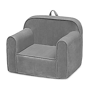 Delta Children Cozee Chair for Kids for Ages 18 Months and Up, Grey Mink Velvet