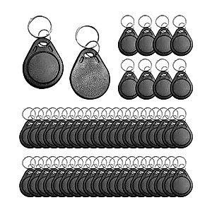 CDIYTOOL 50 Pcs ID-125khz Writable rewritable T5577 fob tag for RFID Writer(Black)