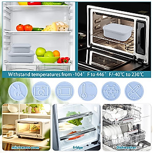 LeonBach Silicone Food Storage Containers, Set of 3 Rectangular Silicone Bento Lunch Boxes with Lids, Leak Proof, Dishwasher, Microwave, Freezer Safe (10oz, 24oz, 44oz)