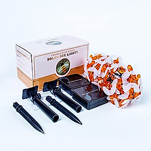 oopswow Solar String Lights 2Pack 30LED Outdoor Waterproof Simulation Honey Bees Decor for Garden Fence Patio Yard Tree Xmas Decorations,Warm White