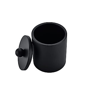 Zexzen Qtip Holder Cotton Swab Canister Black, Resin Bathroom Canister Vanity Storage Jars Organizer for Cotton Ball,Cotton Swab,Bath Salts